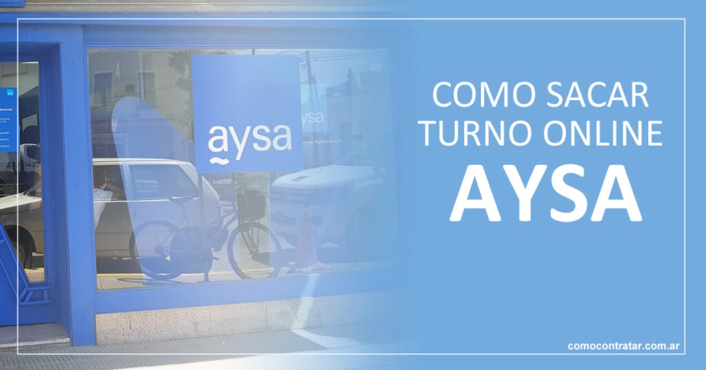 AYSA: Sacar Turnos Online. Sucursales.