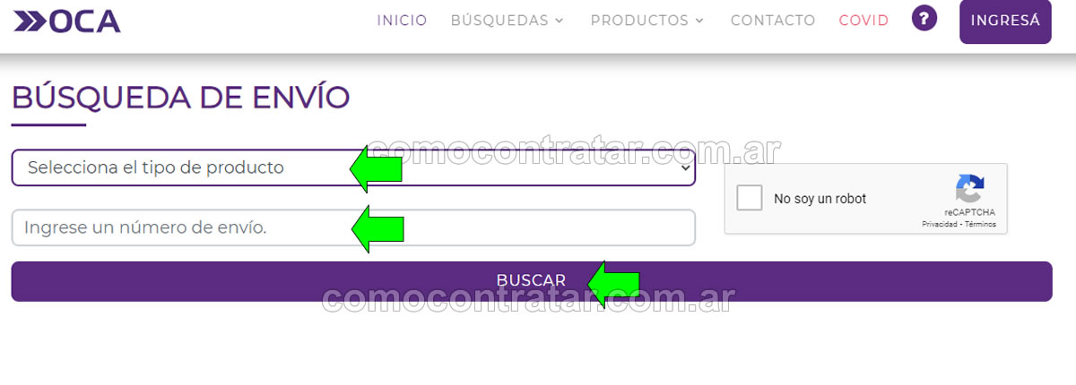 Hacer Seguimiento OCA Express Pak - Paquetería y Otros Envíos