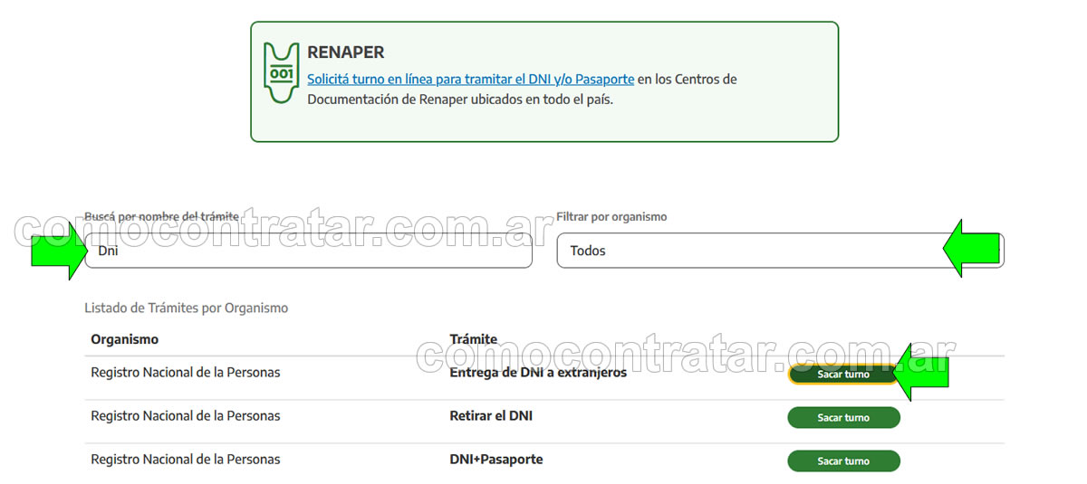 Ir a sacar turno en Ministerio del Interior Argentina
